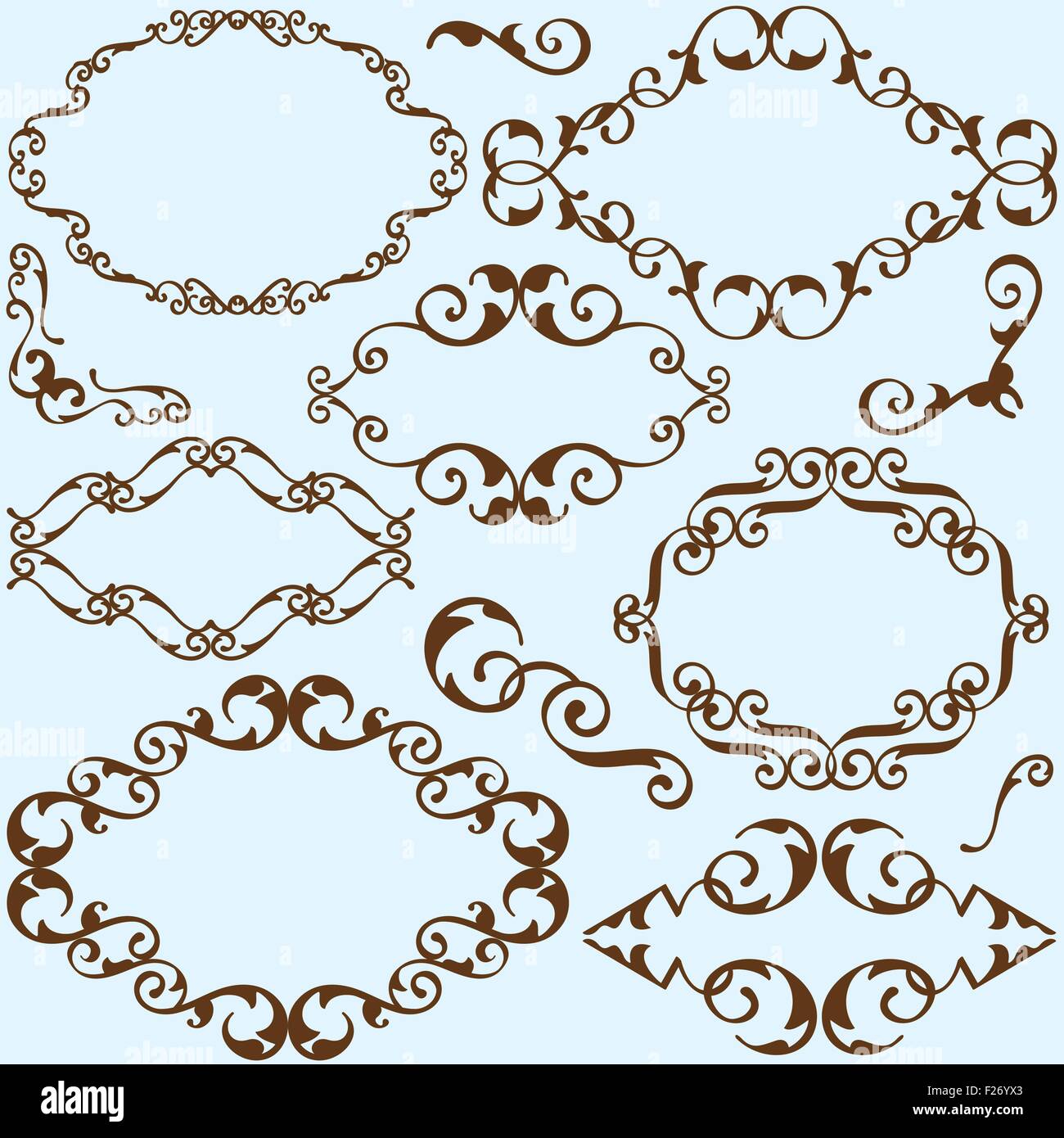 Scrolling set is on blue Stock Vector Image & Art - Alamy