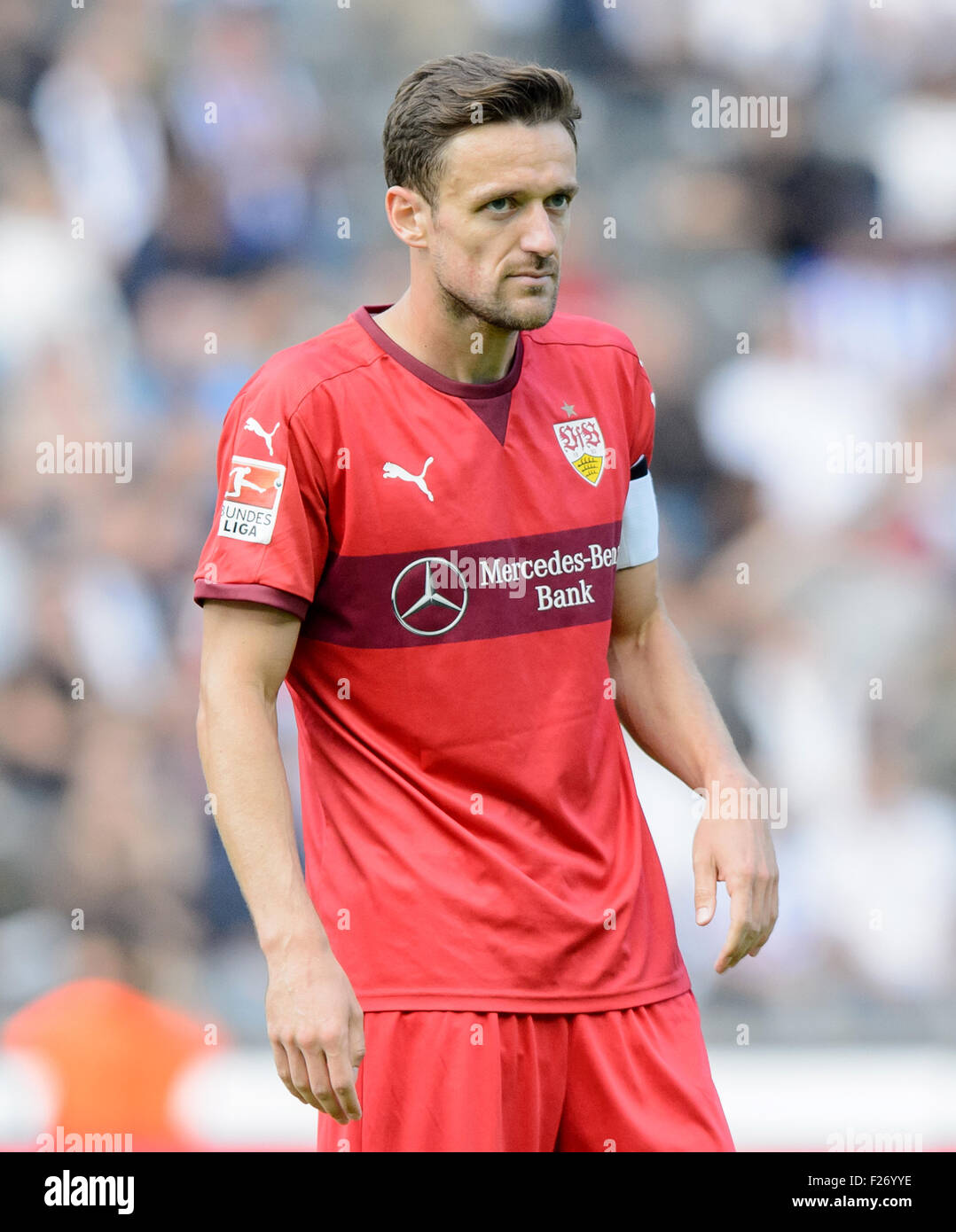 Berlin, Germany. 12th Sep, 2015. Stuttgart's Christian Gentner in ...