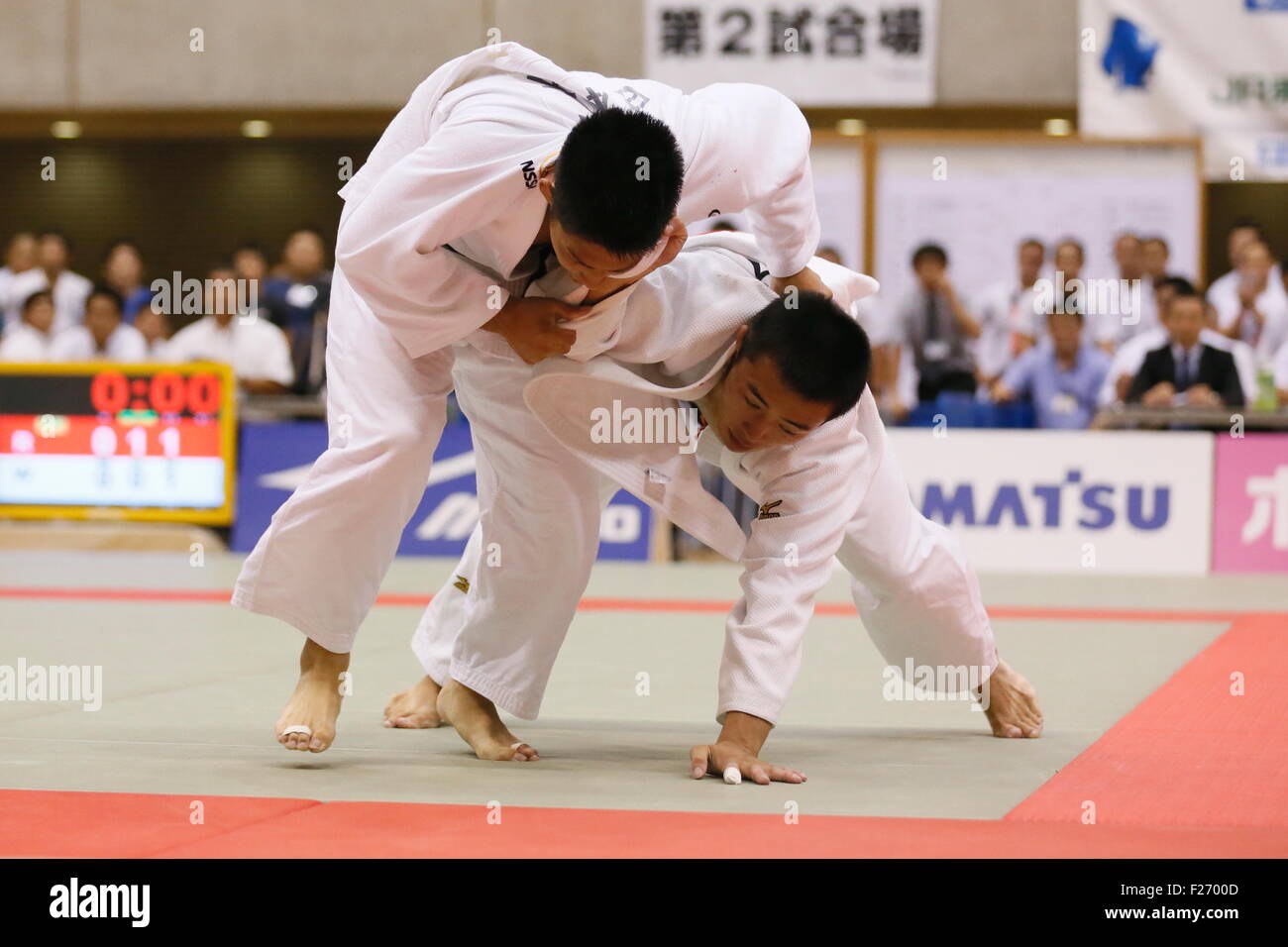 Saitama, Japan. 12th Sep, 2015. (L-R) Daiki Okada (), Yuji Yamamoto () Judo : All Japan Juior ...