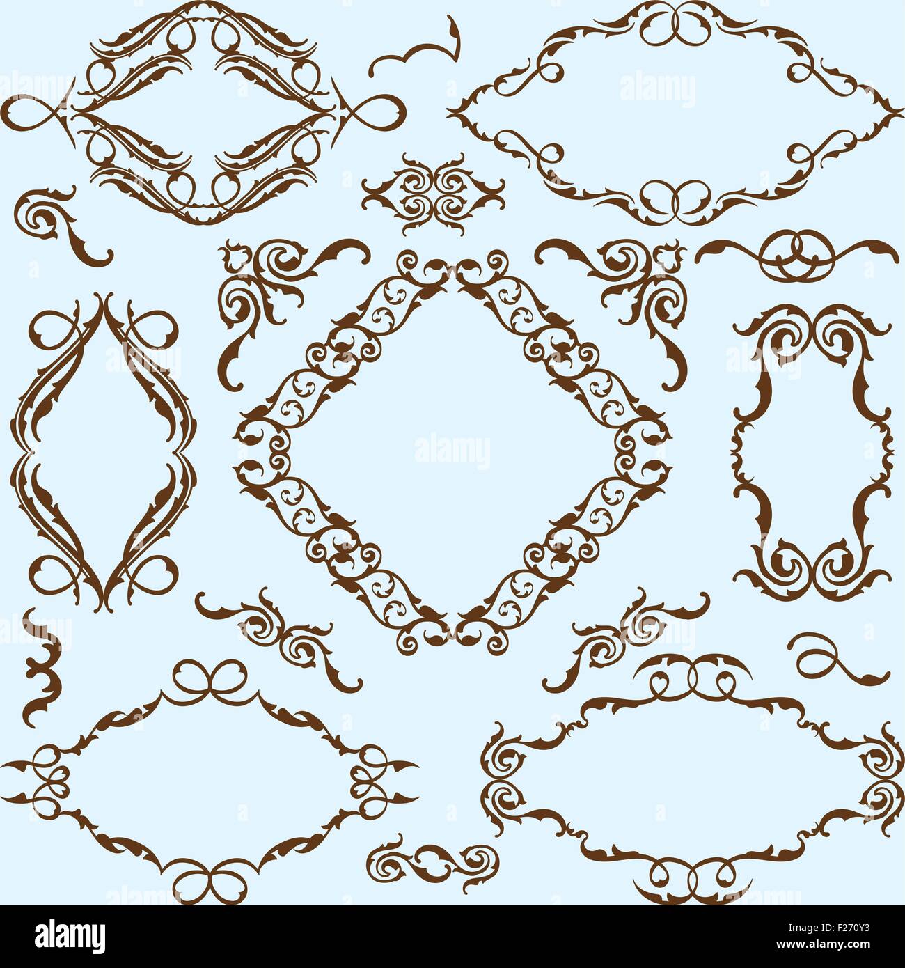 Blue art antique baroque Stock Vector Images - Alamy