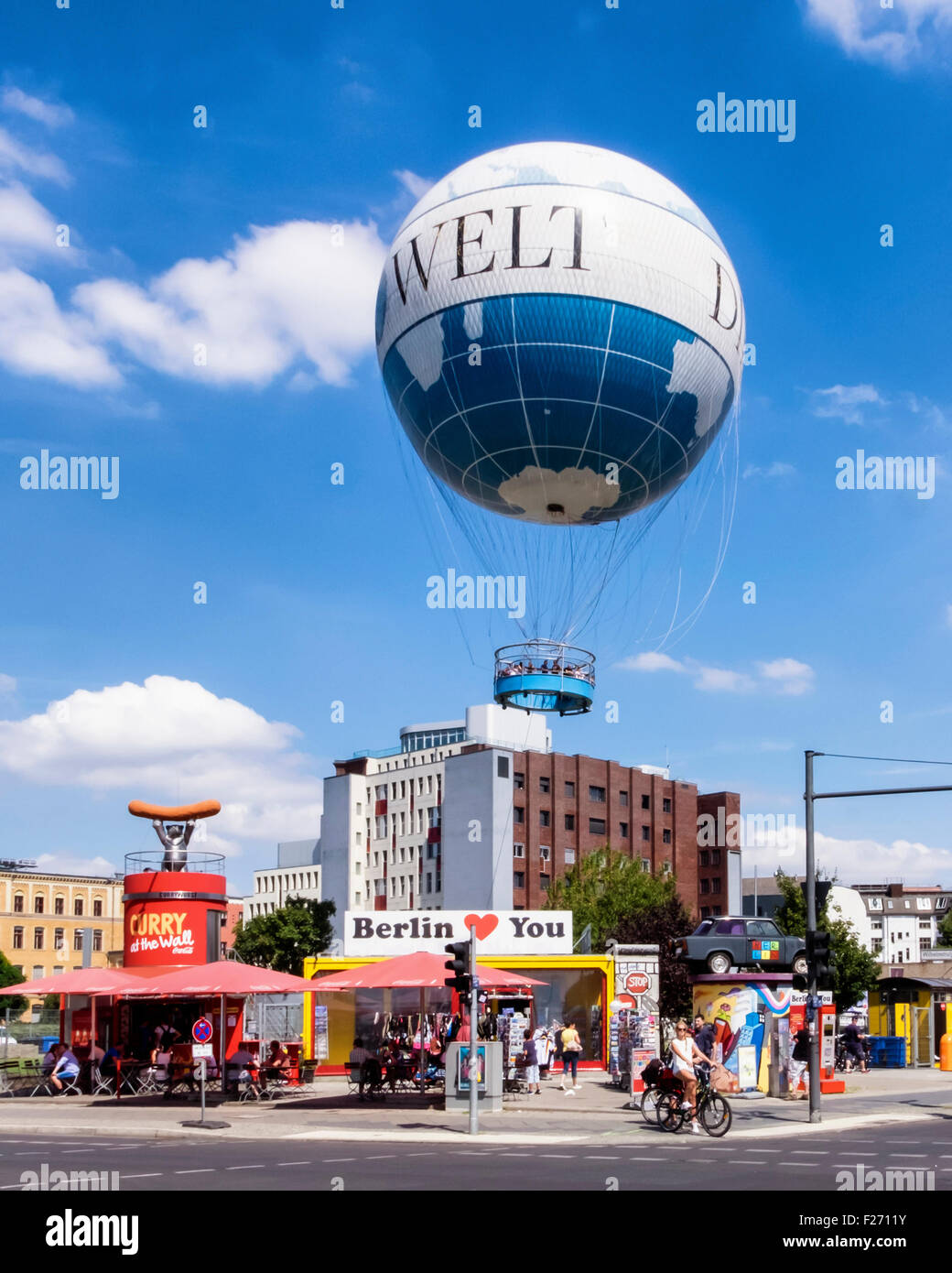 Berlin tethered helium balloon, Die Welt, The world. Tourist attraction ...