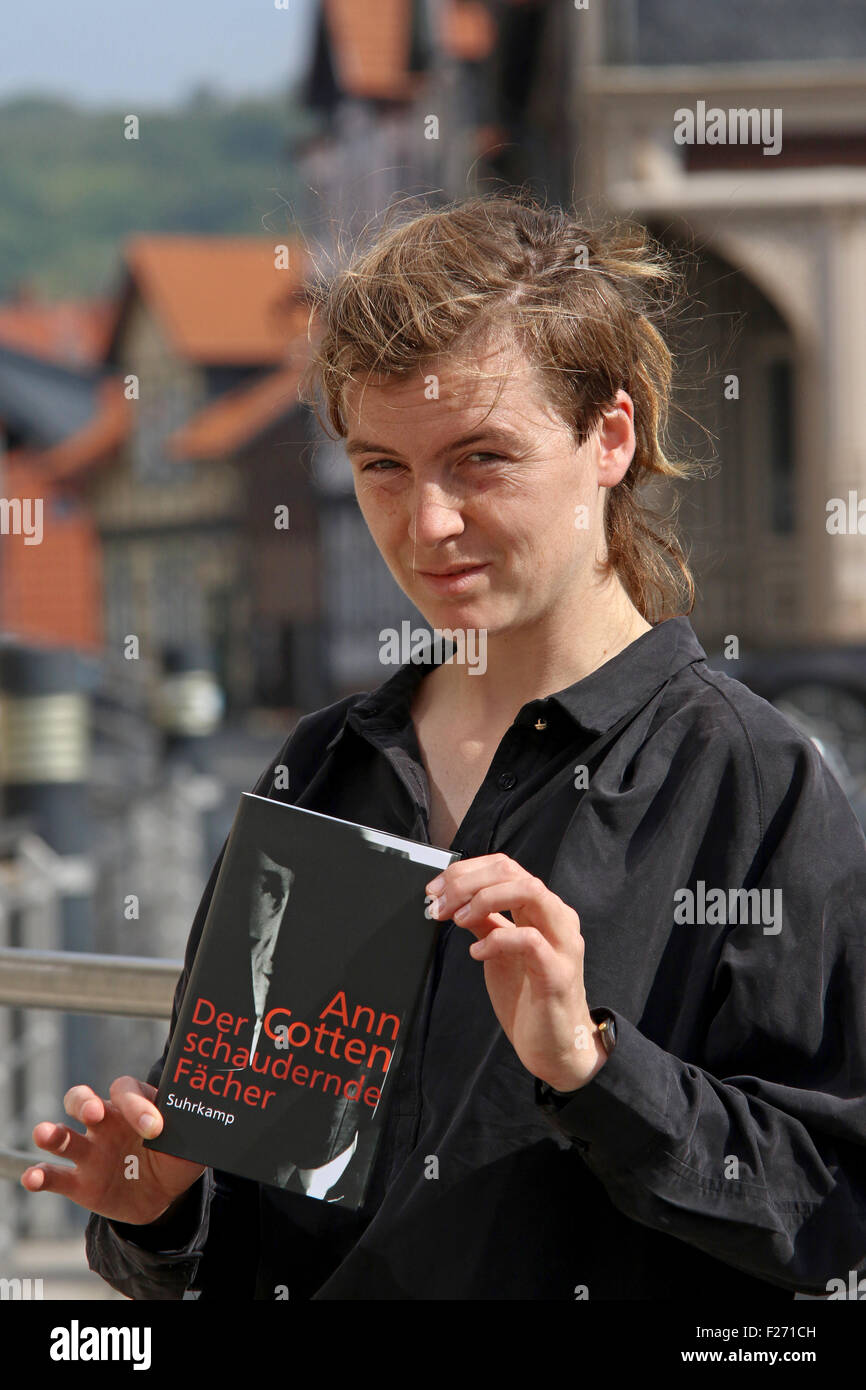 US author Ann Cotten poses prior to award ceremony for the 'Klopstock ...
