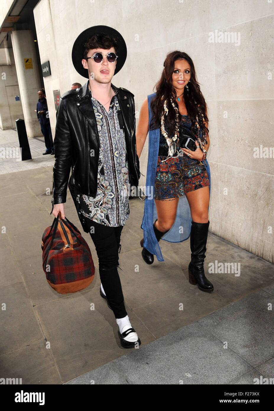 Jesy Nelson and Jake Roche arrive at Radio 1 Featuring: Jake Roche Jesy ...
