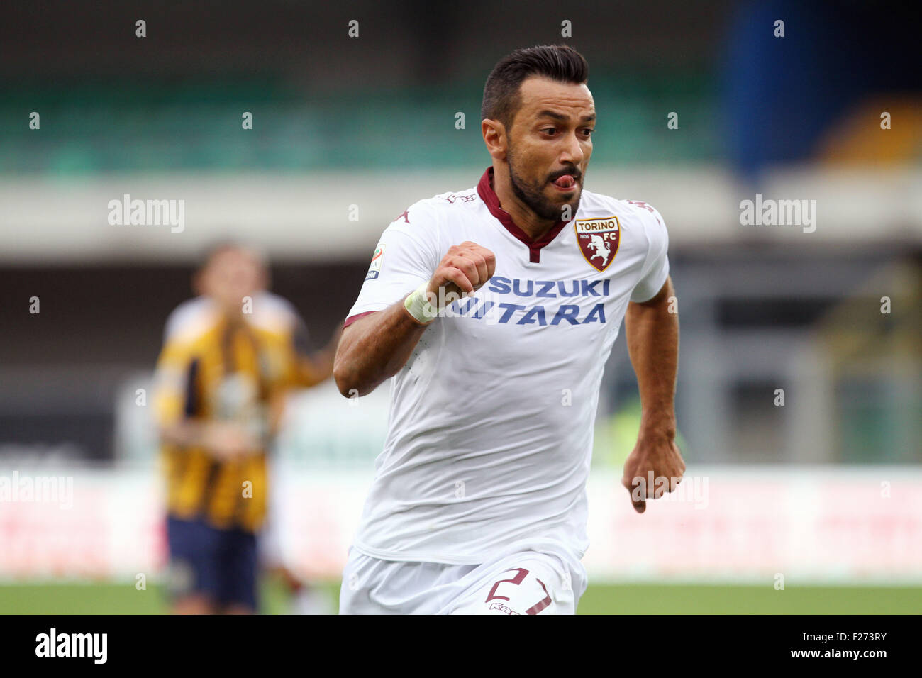 Verona, Italy. 13th September, 2015. Torino's defender Emiliano Moretti ...