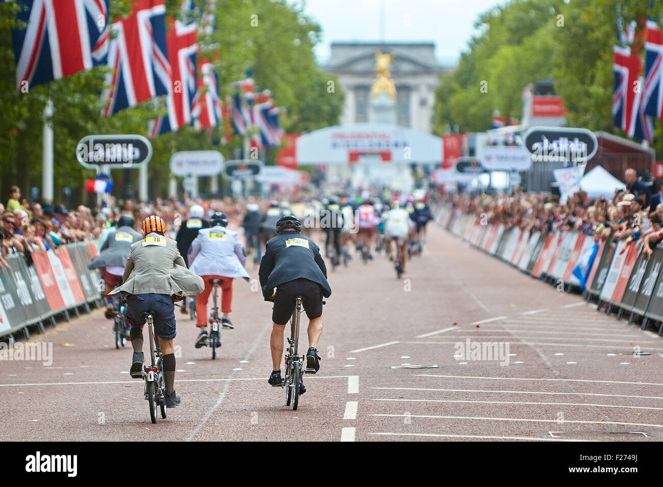 Competitors take part in the 10th Brompton World Championship bike race ...