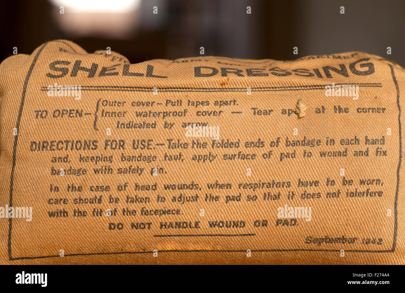 Shell dressing, Vintage military object Stock Photo - Alamy