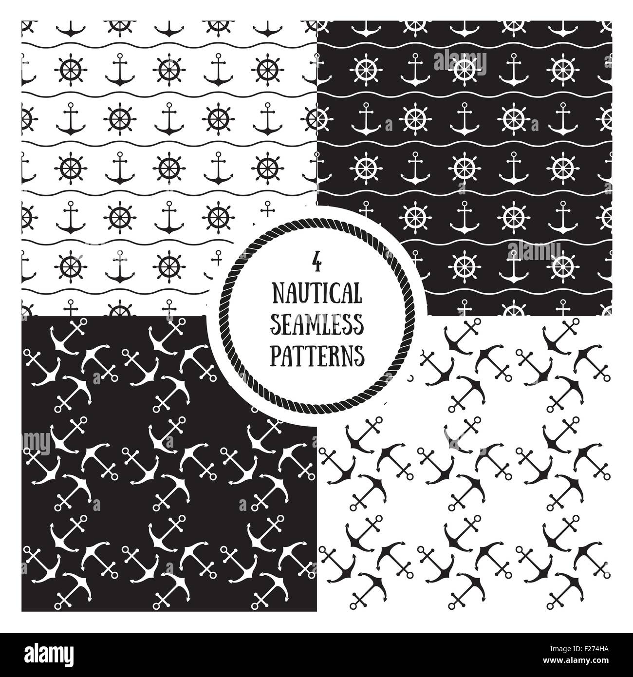 Seamless nautical patterns set Stock Vector Image & Art - Alamy