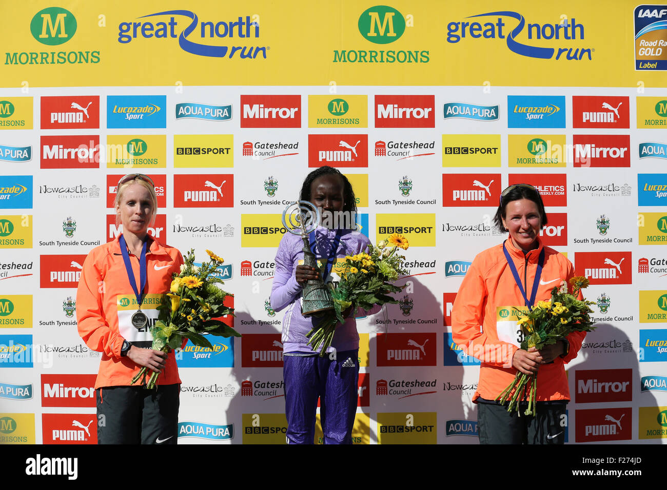 South Shields, UK. 13th Sep, 2015. Gemma Steel (GB), Mary Keitany ...