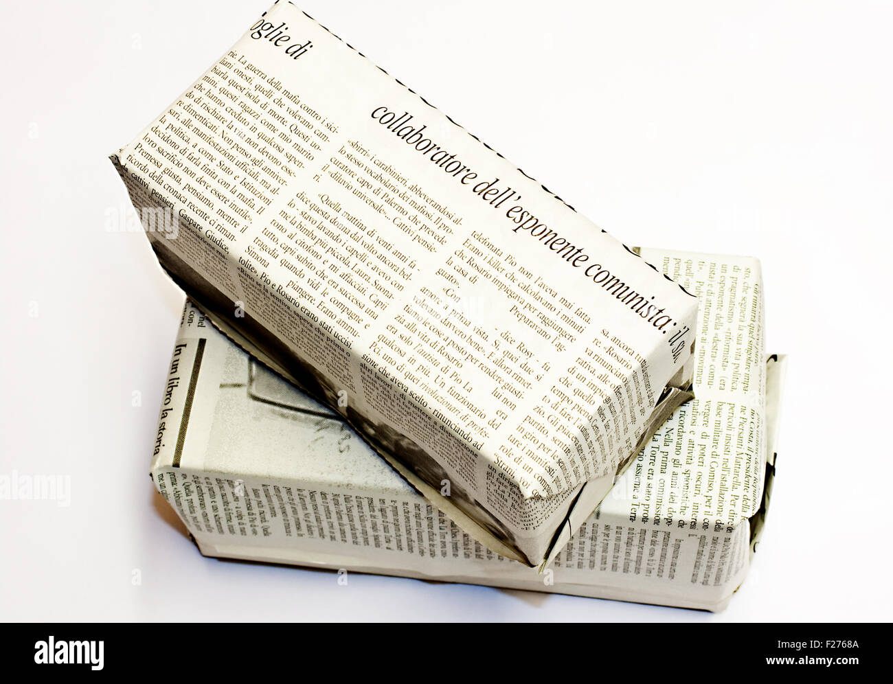 Newspaper boxes on white background Stock Photo - Alamy