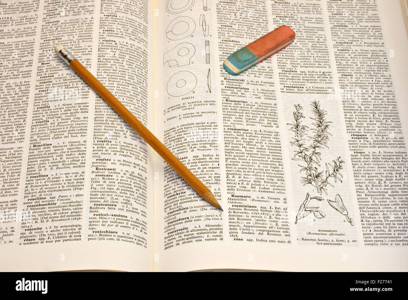 Study learning dictionary pencil hi-res stock photography and images ...