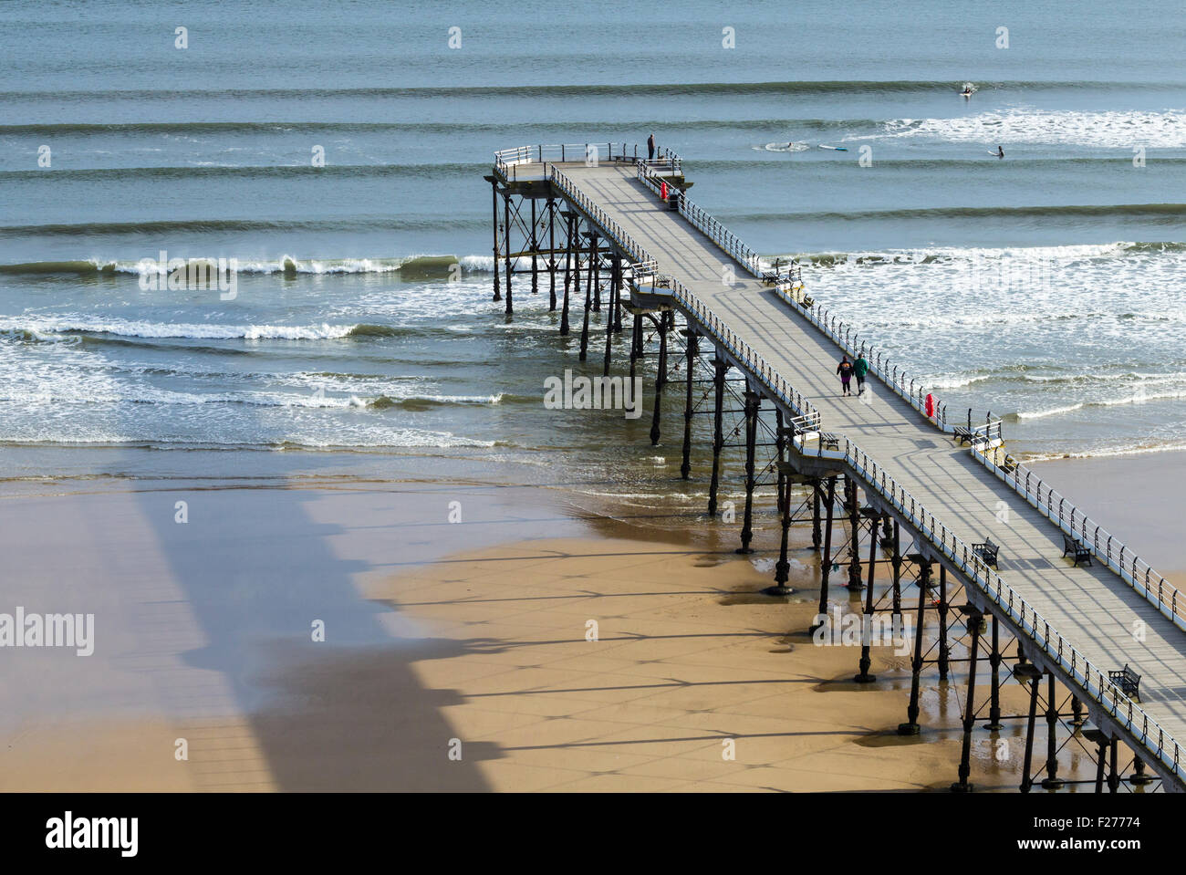 Saltburn by the sea, North Yorkshire, England, UK. View over Saltburn`s ...