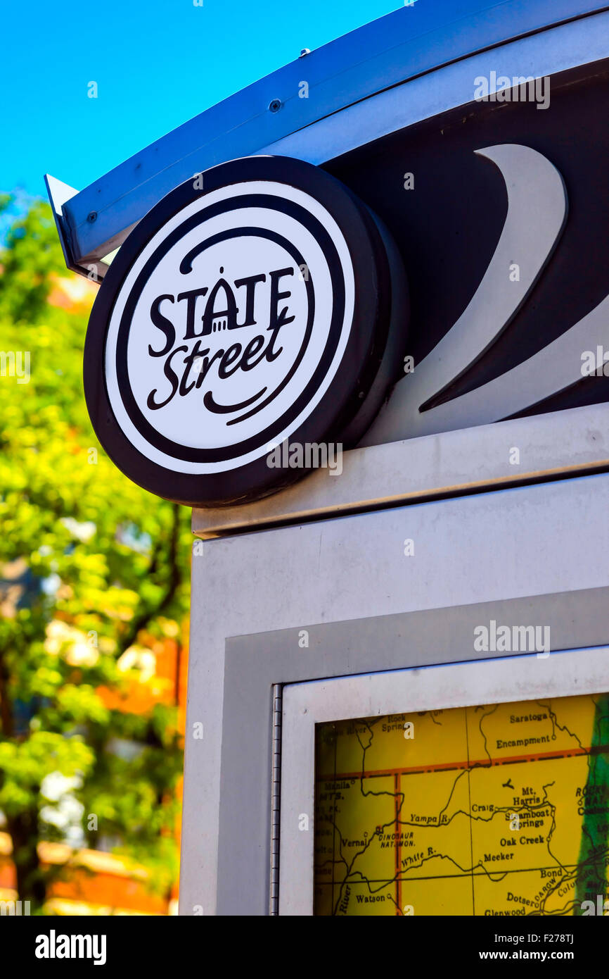 State Street overhead sign in Madison Wisconsin Stock Photo - Alamy