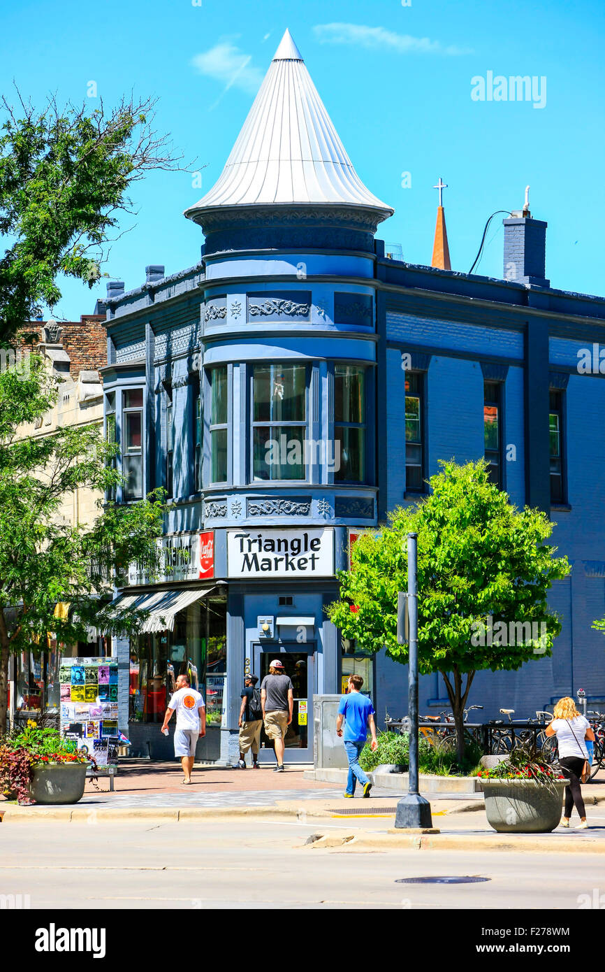 The Triangle Market on State Street in downtown Madison Wisconsin Stock ...
