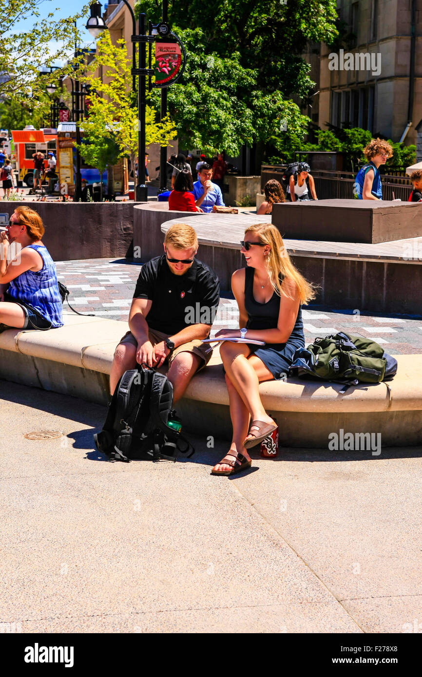 Woman outside socializing hi-res stock photography and images - Alamy