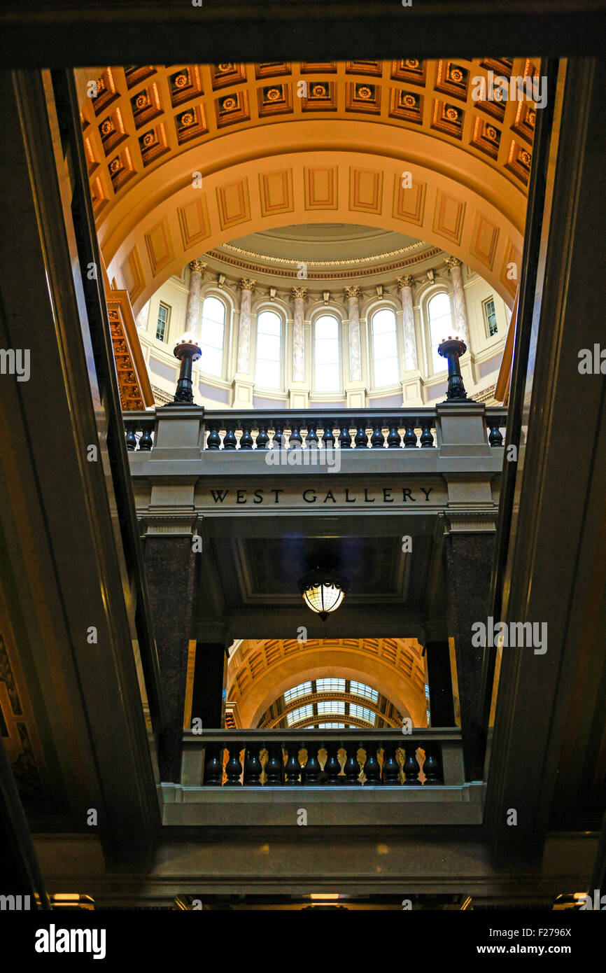 View of the West Gallery inside the Wisconsin State Capitol building at ...