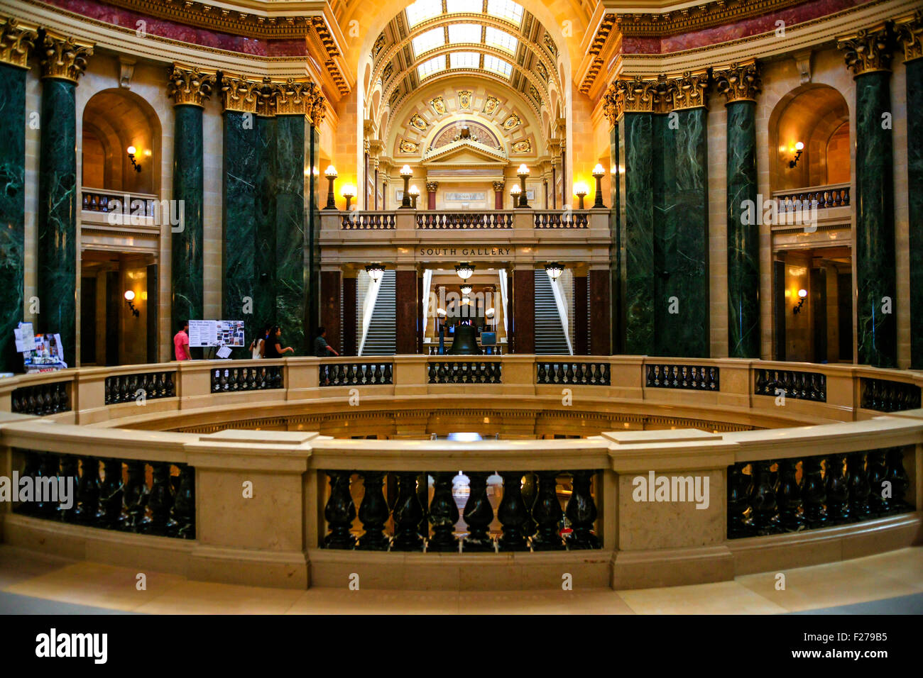Second floor of the Rotunda decorated with mosaics inside the Wisconsin ...
