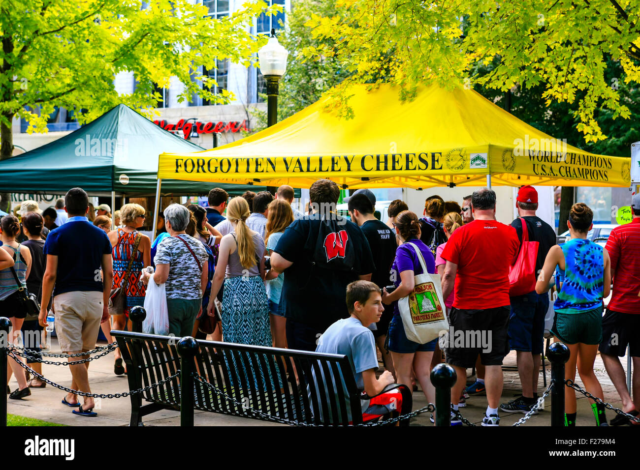 The Saturday Farmers Market day on the Square in downtown Madison ...