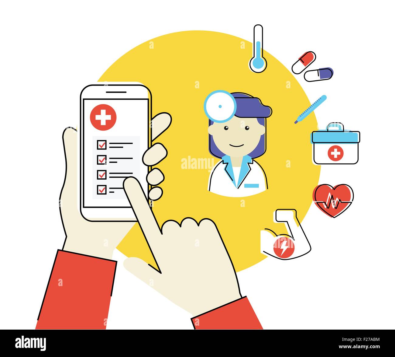 Medical mobile app screen Stock Vector Images - Alamy