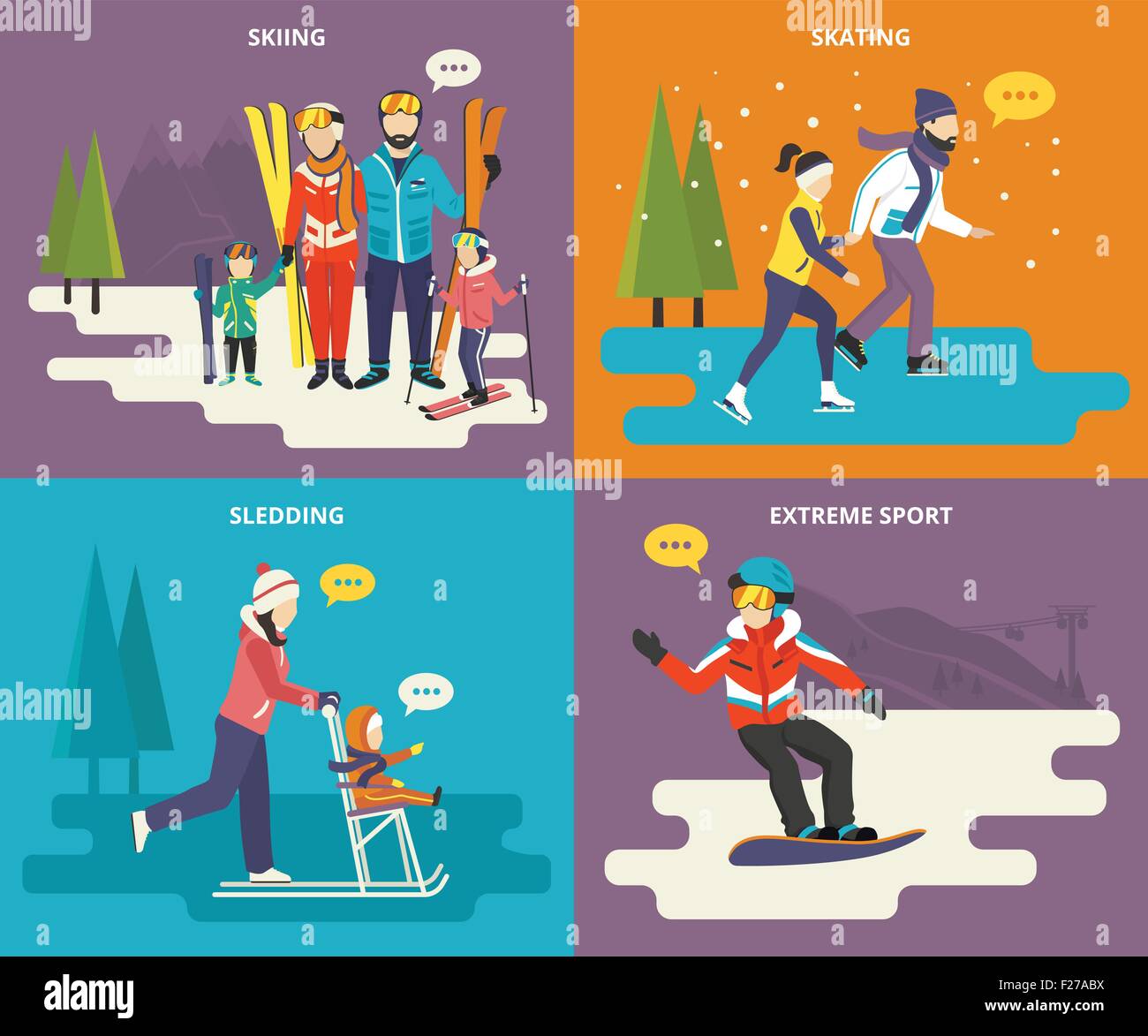 Family outing ice Stock Vector Images - Alamy