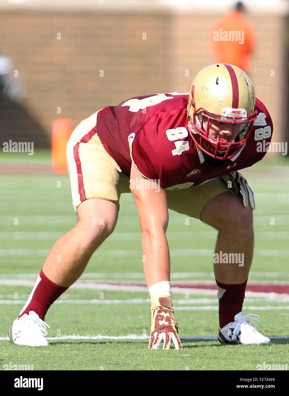 September 12, 2015; Chestnut Hill, MA, USA; Boston College Eagles tight ...