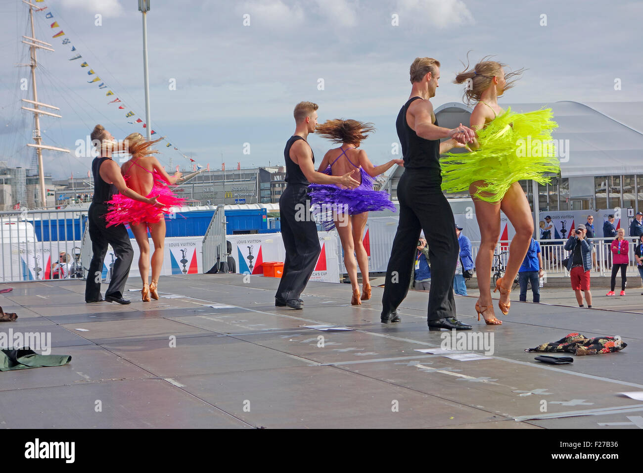 Dancing couples perform on stage Stock Photo - Alamy