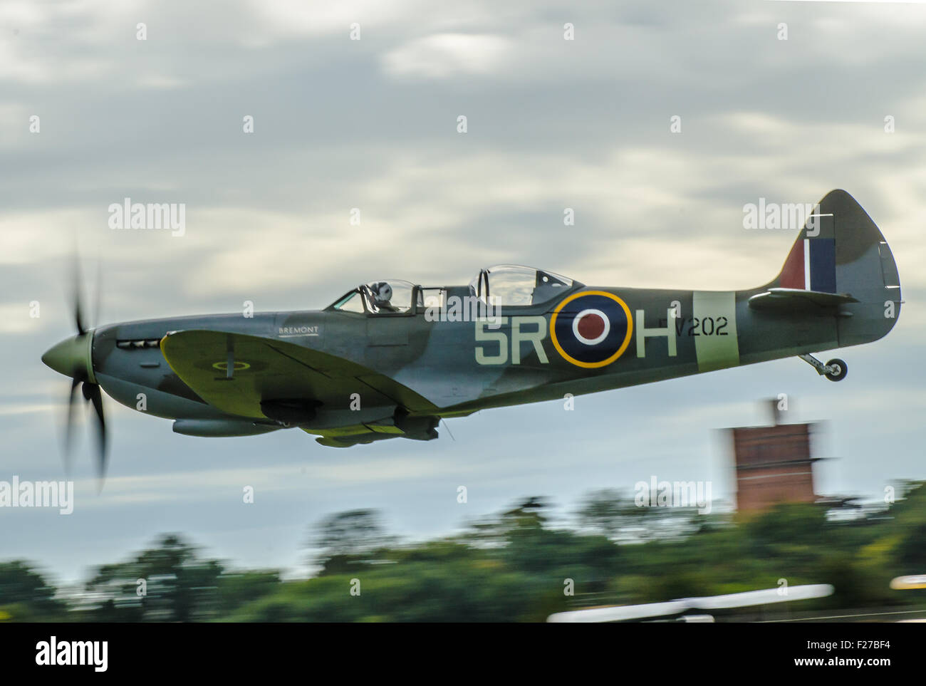 Two seat Spitfire low level at Goodwood Revival 2015. Second World War ...