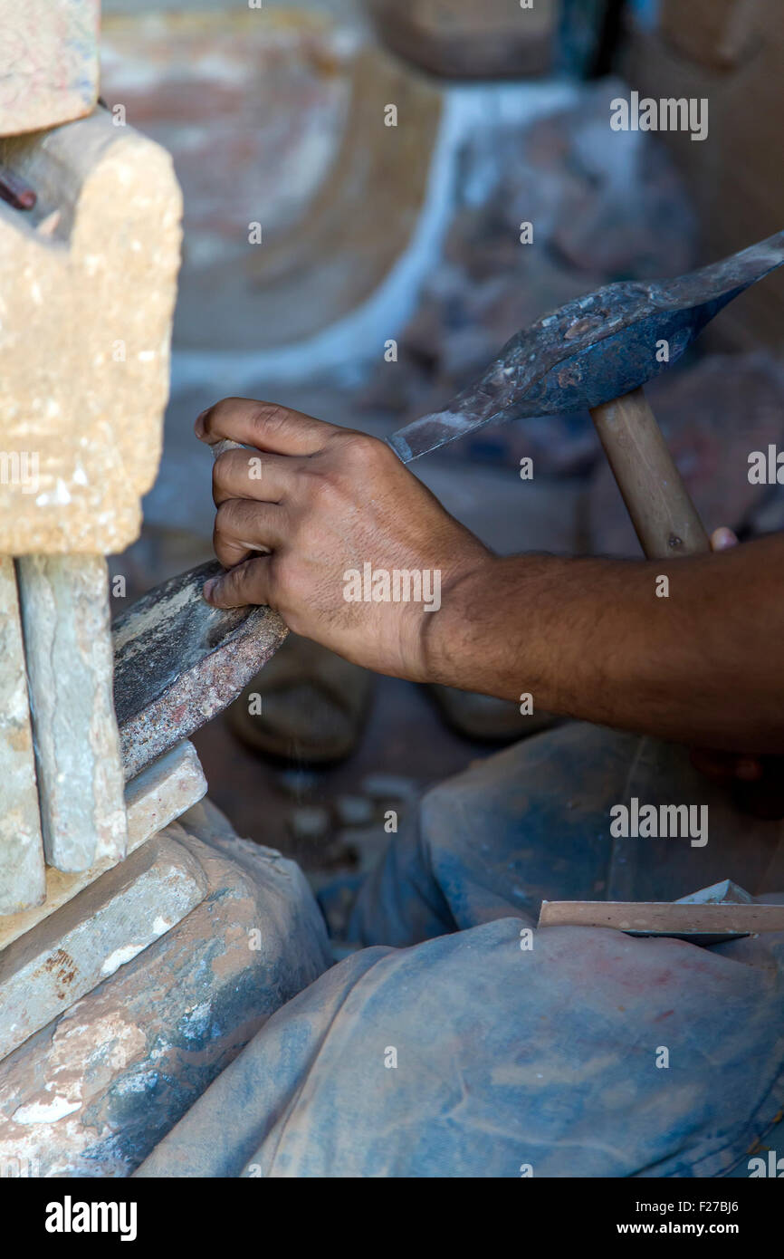 Stone carving in Rabat, Morocco Stock Photo - Alamy