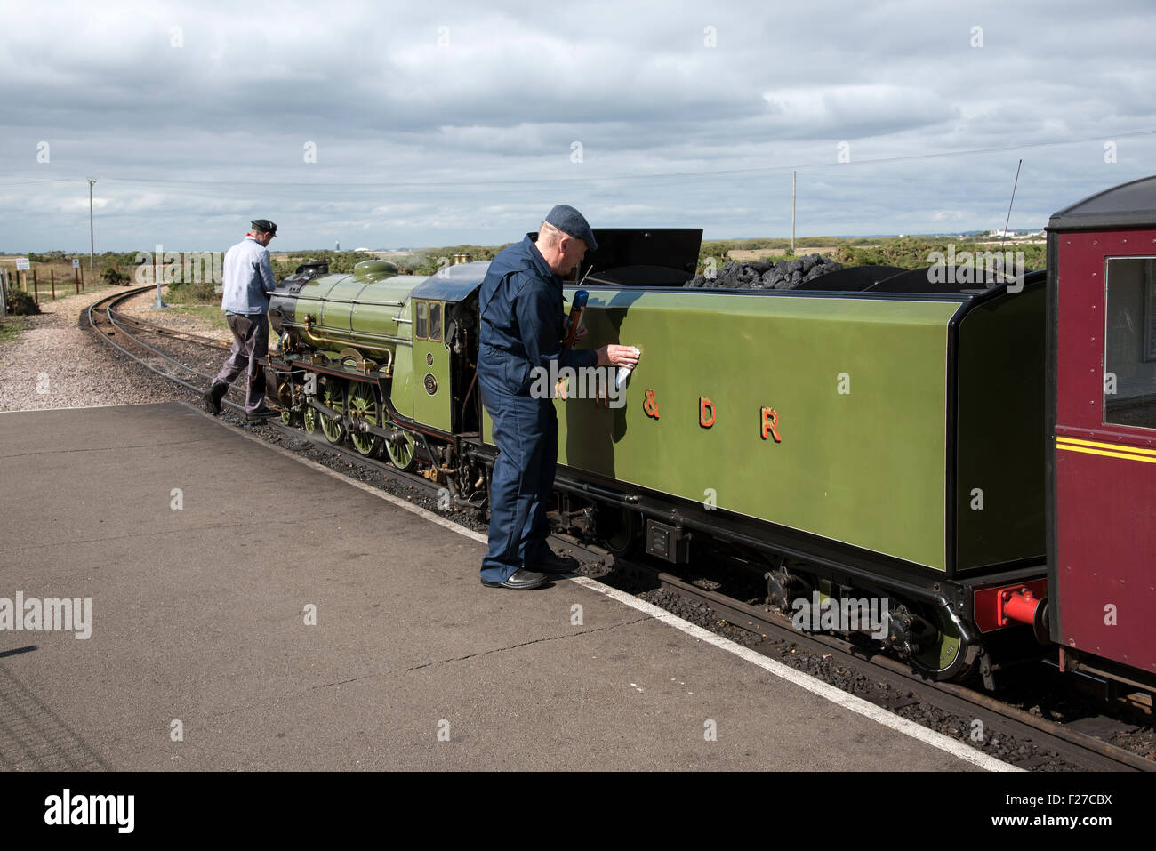 The Green Goddess a steam engine which operates on the Romney Hythe ...