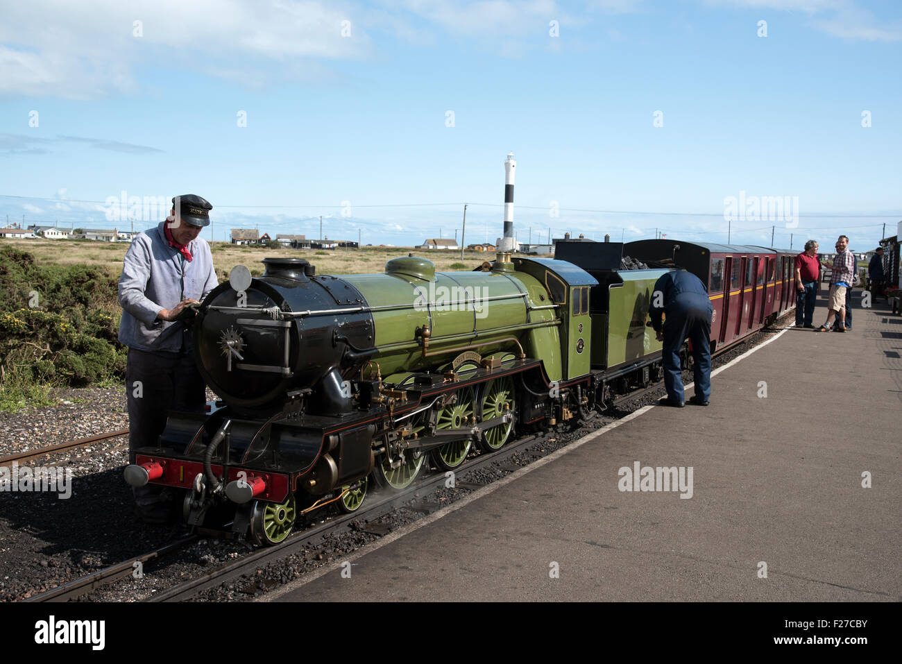 The Green Goddess a steam engine which operates on the Romney Hythe ...