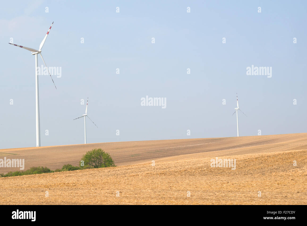 Landscape with wind power stations Stock Photo - Alamy