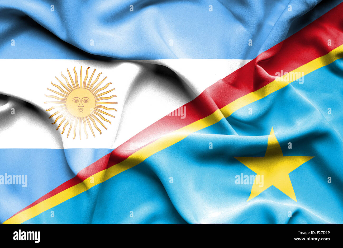 Waving flag of Congo Democratic Republic and Stock Photo - Alamy