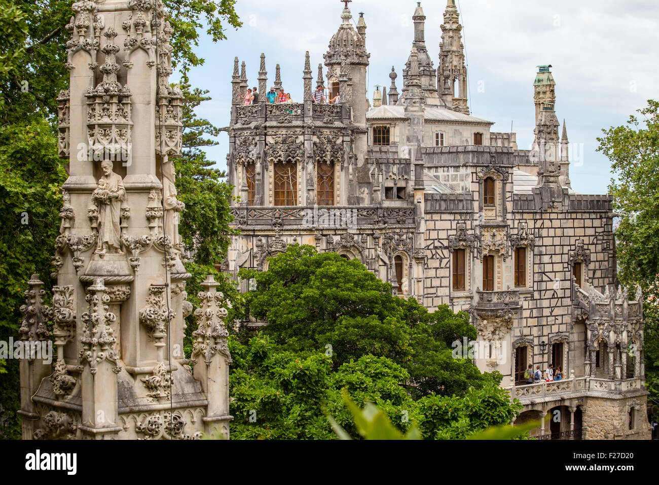 The neo-manueline house at Quinta da Regaleira, Sintra, Portugal Stock ...