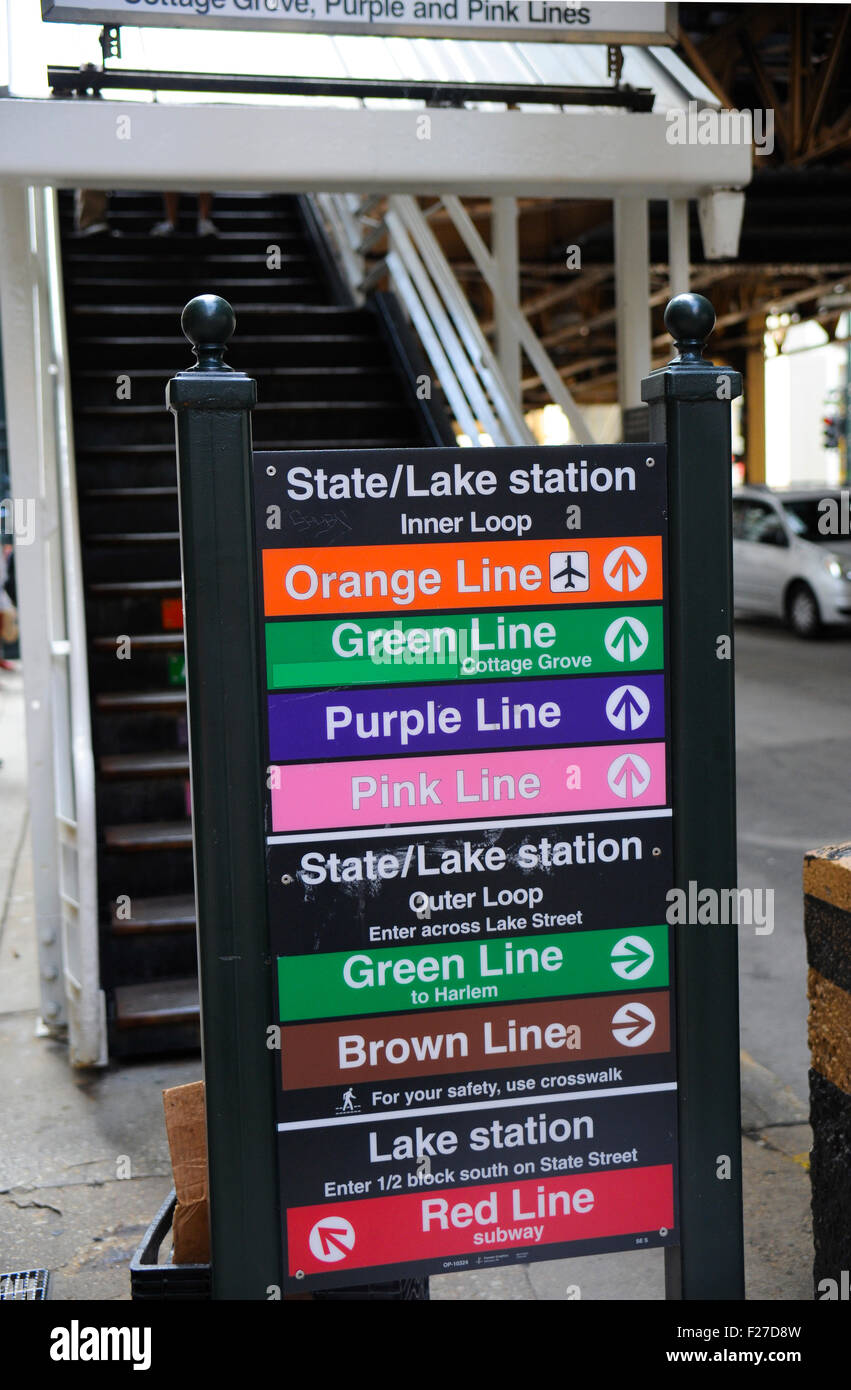 Chicago el train stops hi-res stock photography and images - Alamy