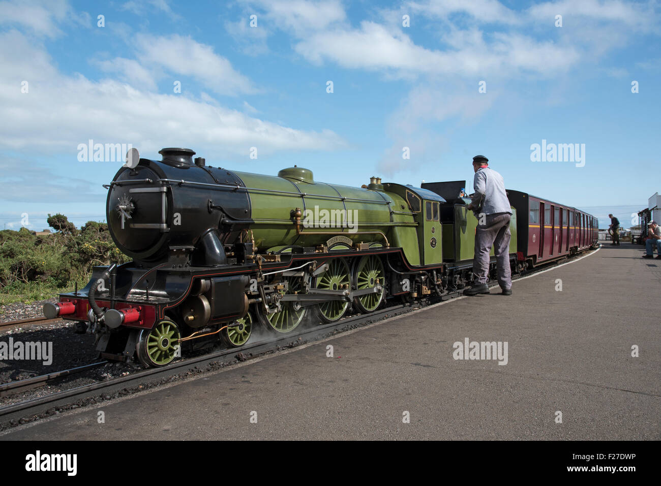 The Green Goddess a steam engine which operates on the Romney Hythe ...