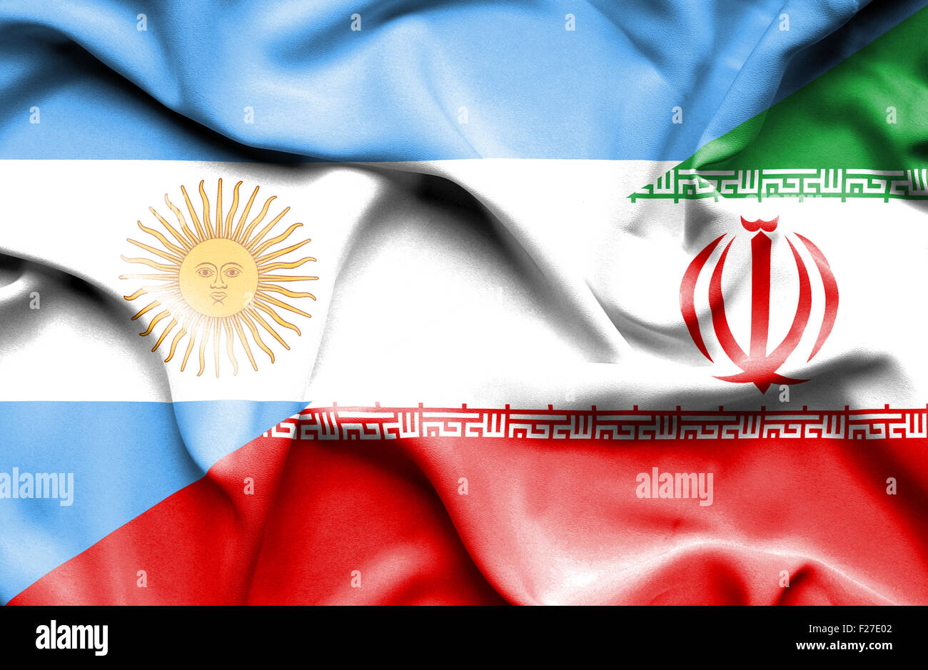 Waving flag of Iran and Stock Photo - Alamy