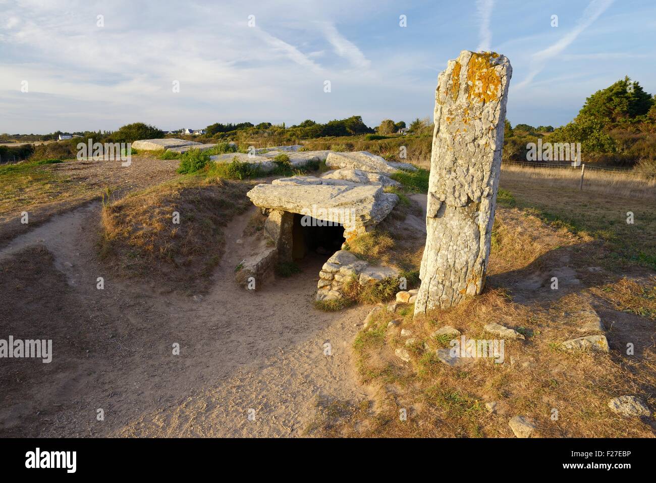 Les Pierres Plates prehistoric Neolithic passage grave. Locmariaquer ...