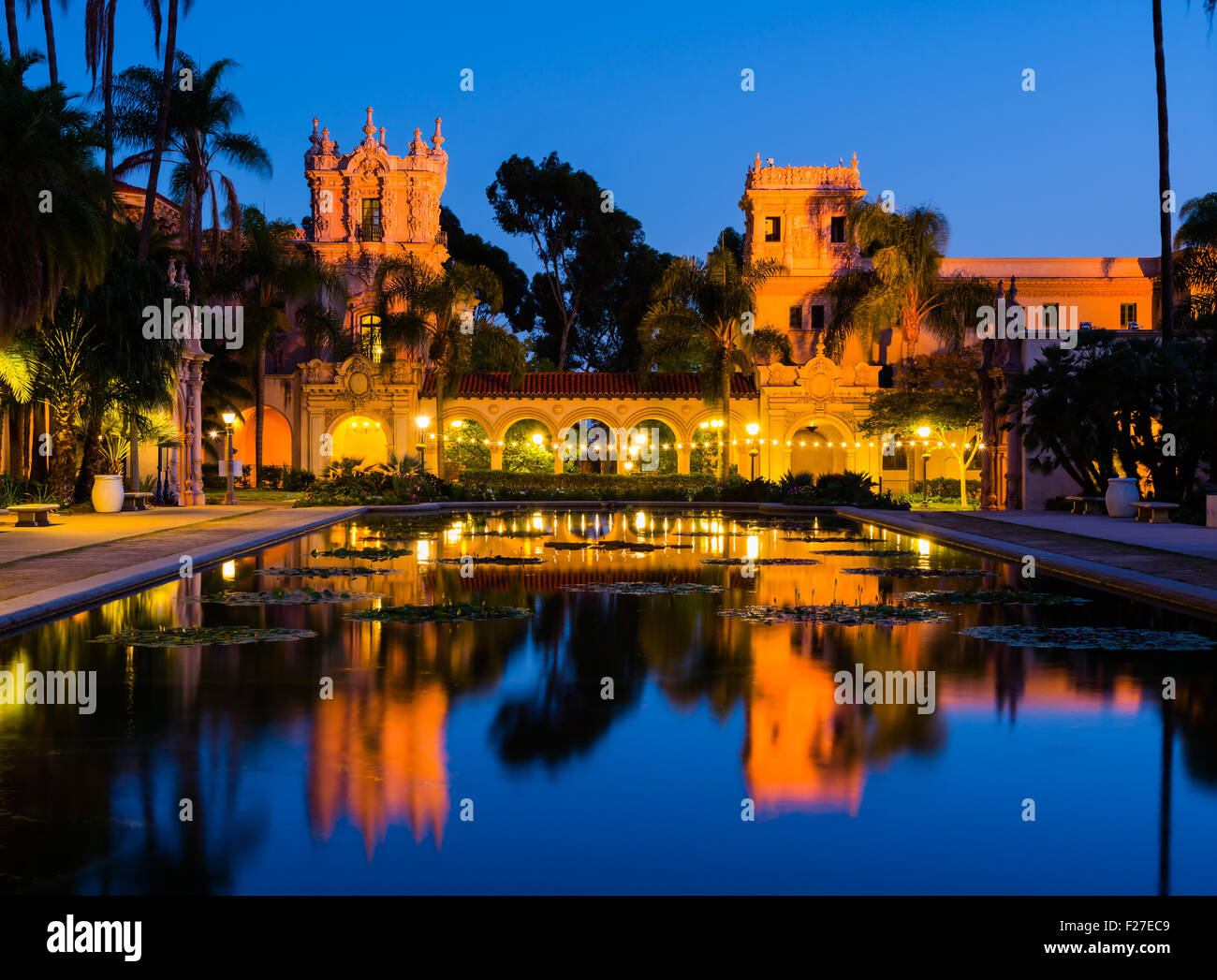 Balboa Park in San Diego California at night Stock Photo - Alamy