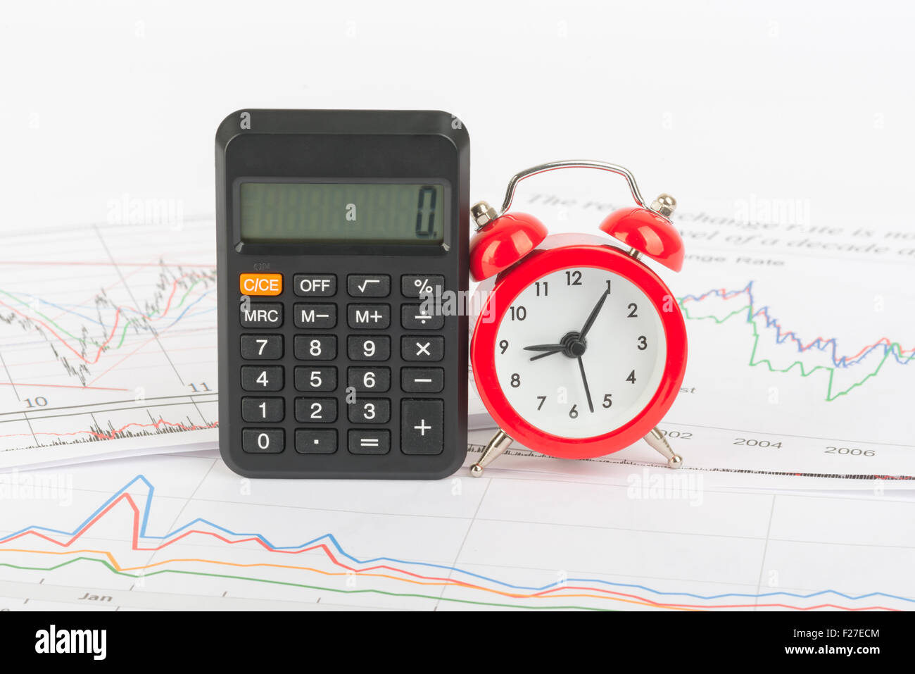 Alarm clock with calculator Stock Photo - Alamy
