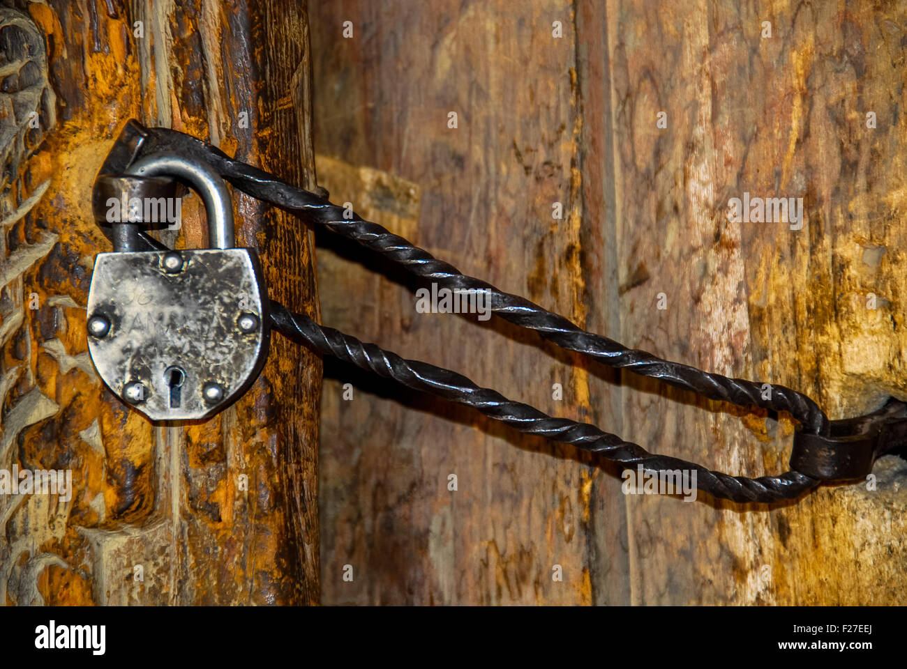 old locks at doors in monastery in tabo in spiti valley india Stock ...