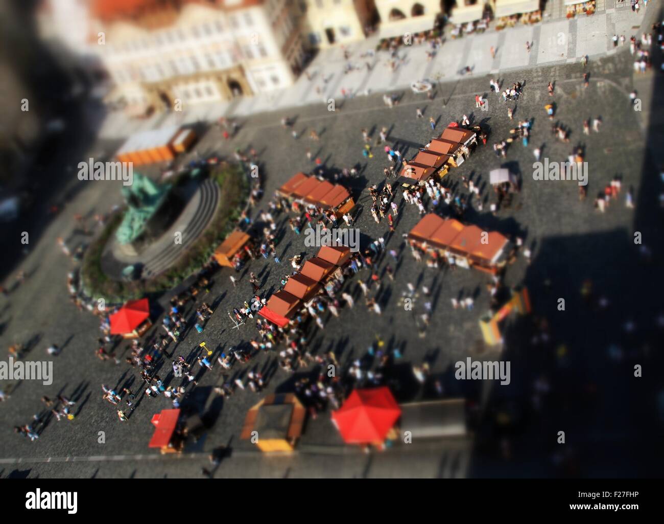 birds eye view photograph of the main square in Prague Stock Photo - Alamy