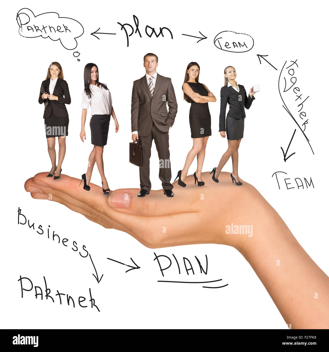 Business people in humans hand with business words Stock Photo - Alamy
