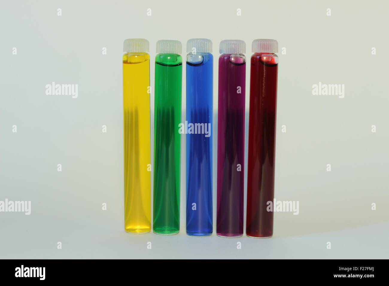 A row of color vials Stock Photo - Alamy