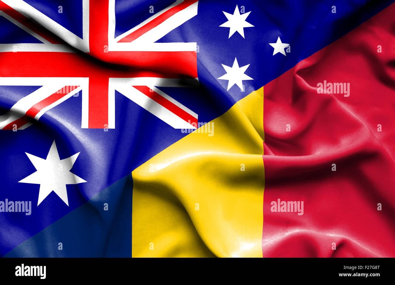 Waving flag of Chad and Stock Photo - Alamy