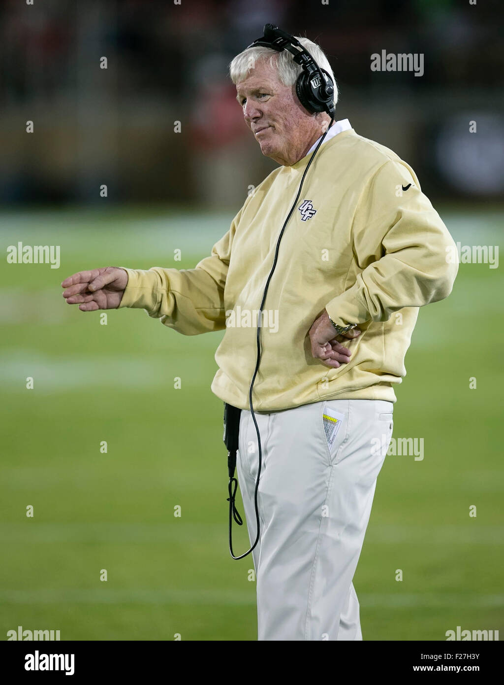 Palo Alto, CA. 12th Sep, 2015. UCF Knights head coach George O'Leary ...