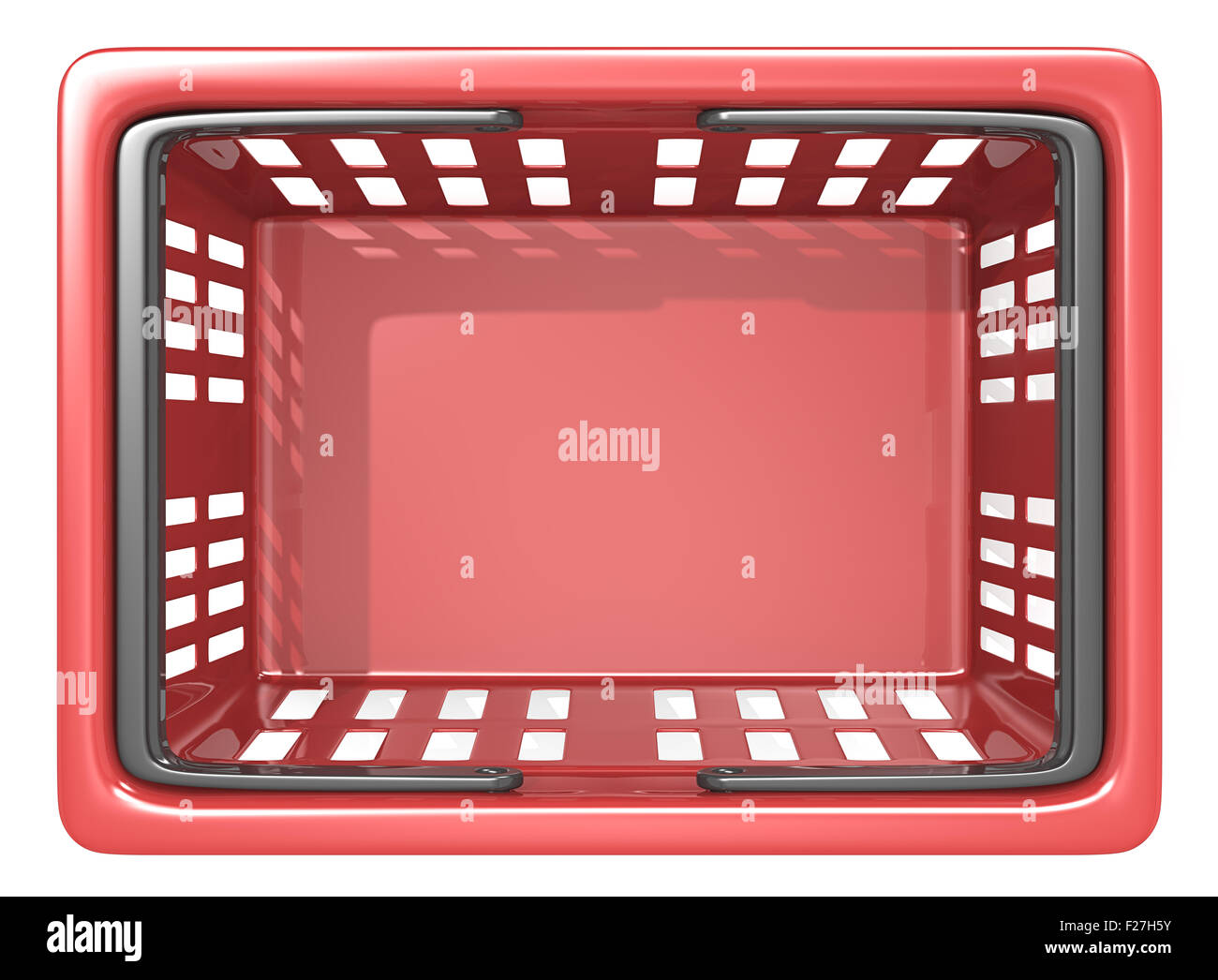 Top view of an empty Red Shopping Basket. Isolated Stock Photo - Alamy