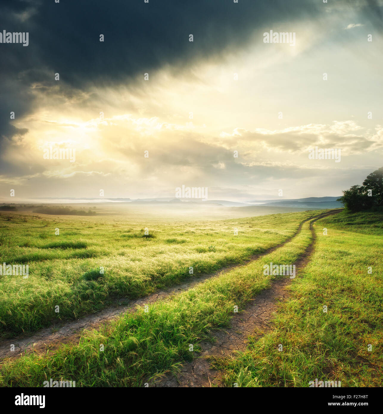 Road lane and deep sky. Nature design Stock Photo - Alamy