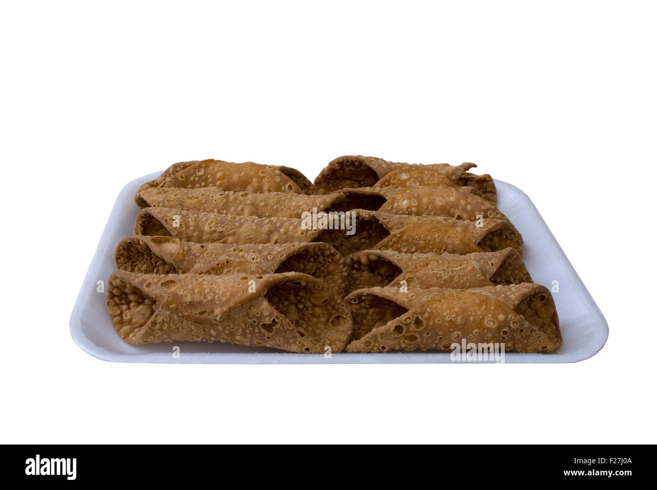 Empty Cannoli, Sicilian Pastry isolated on a white background Stock ...