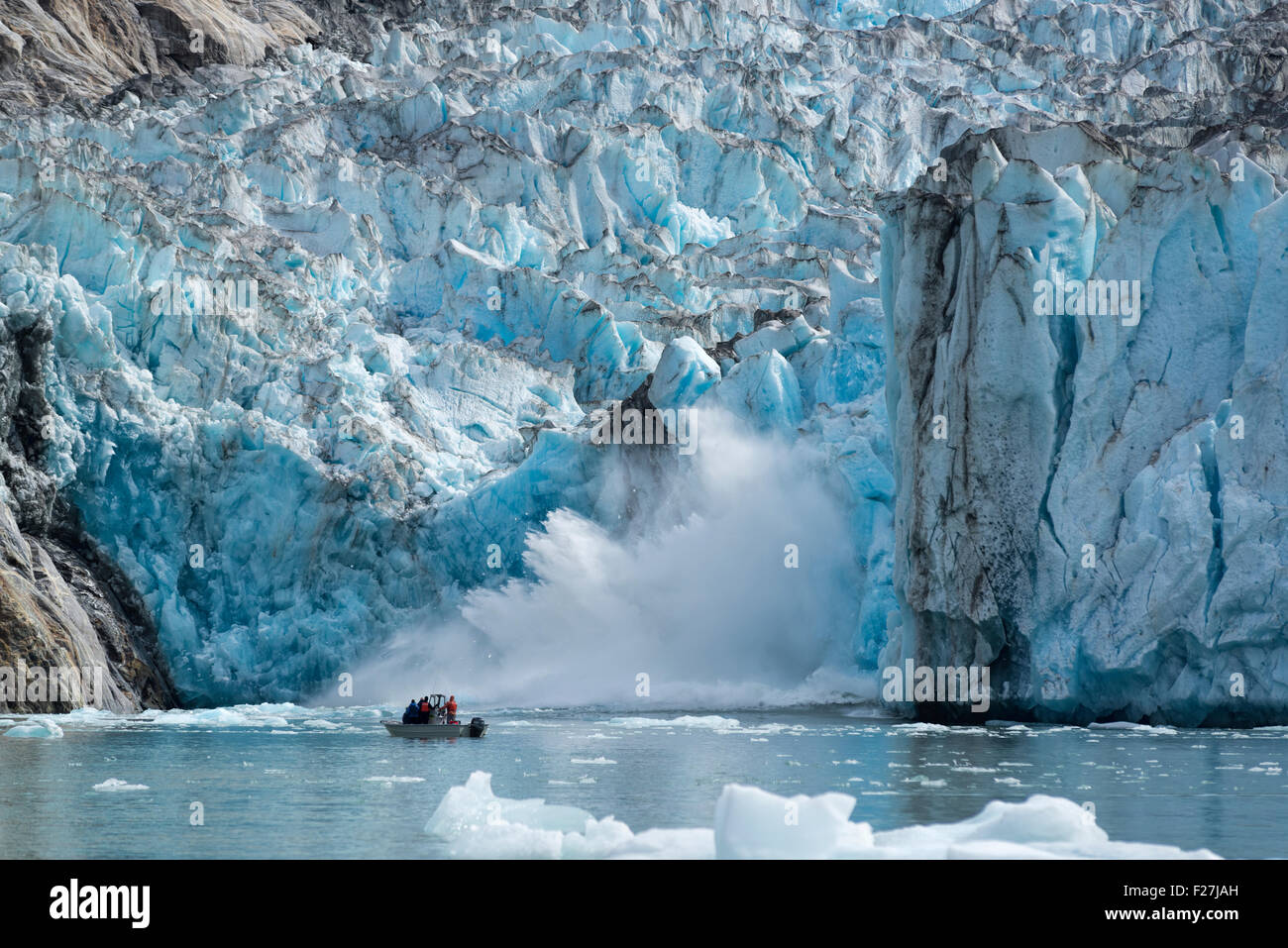 Watching the Dawes Glacier calve, Endicott Arm, Alaska Stock Photo - Alamy