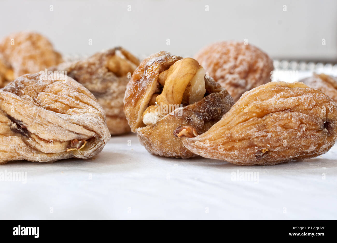 Close up of delicious Figs with walnuts Stock Photo - Alamy