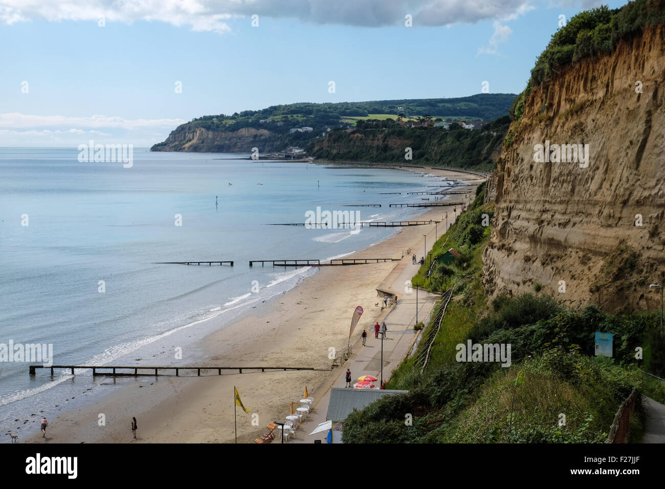 A general view of the beach at Lake on the Isle of Wight, UK Stock ...